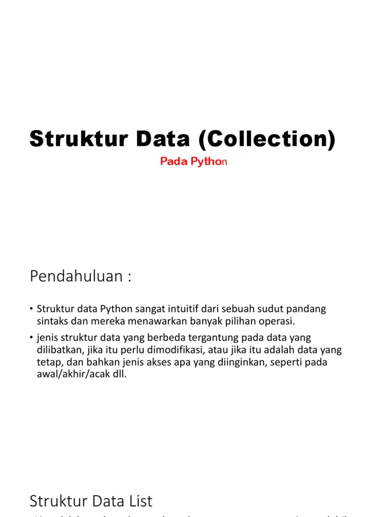 Materi-6 - Struktur Data (Collection) Pada Python - RZL | PDF | Seni & Disiplin Bahasa | Metode ...