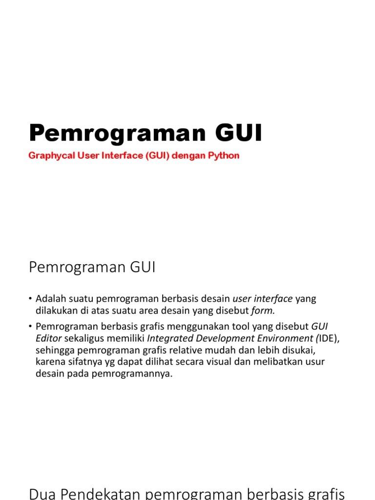 Pemrograman GUI dengan Python | PDF Pemrograman GUI dengan Python | PDF