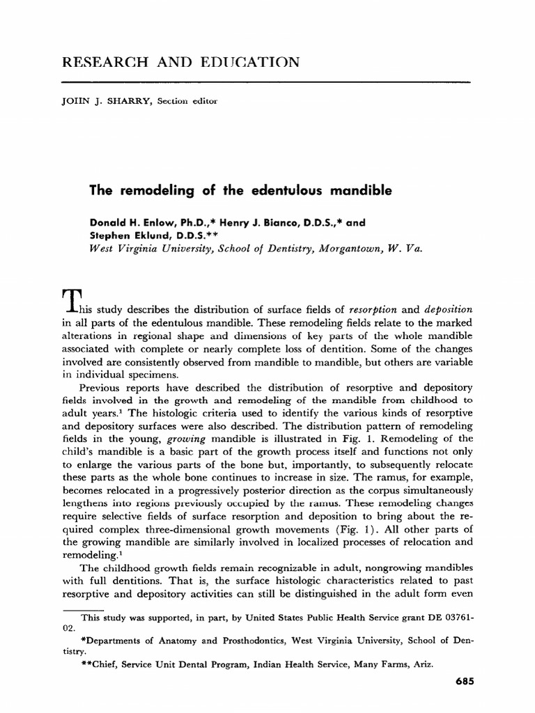3.the Remodeling of The Edentulous Mandible | PDF | Human Anatomy ...
