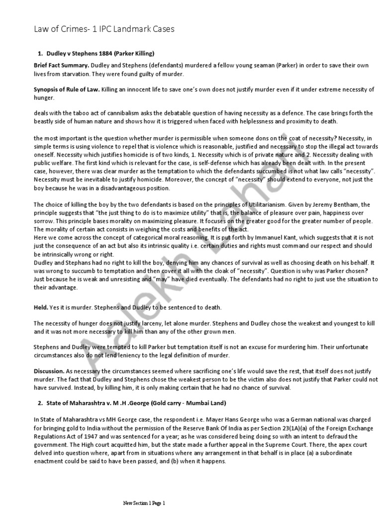 Case Law Crimes by Aalekh | PDF | Insanity Defense | Ethical Principles Case Law Crimes by Aalekh | PDF | Insanity Defense | Ethical Principles