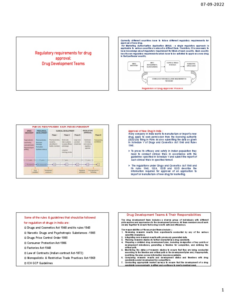 Drug Development Teams and Regulatory Requirements | PDF | Drug ...