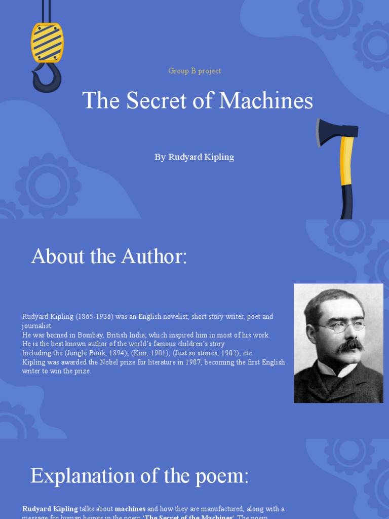 The Secret of Machines: A Poetic Insight | PDF | Rudyard Kipling | Human