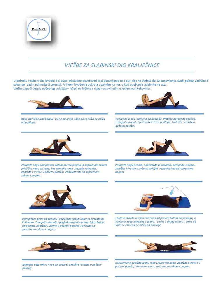 Vježbe Za Slabinski Dio Kralješnice | PDF