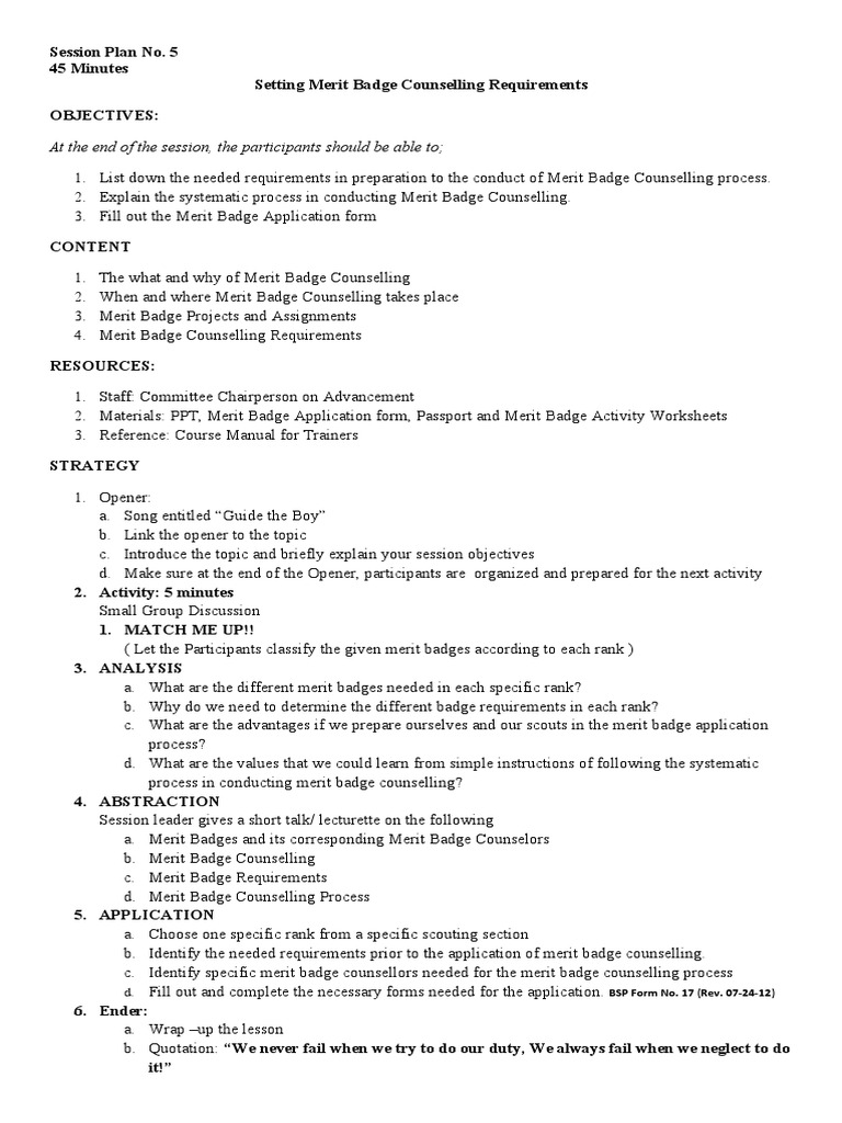 Preparing Scouts and Counselors for the Merit Badge Counselling Process ...