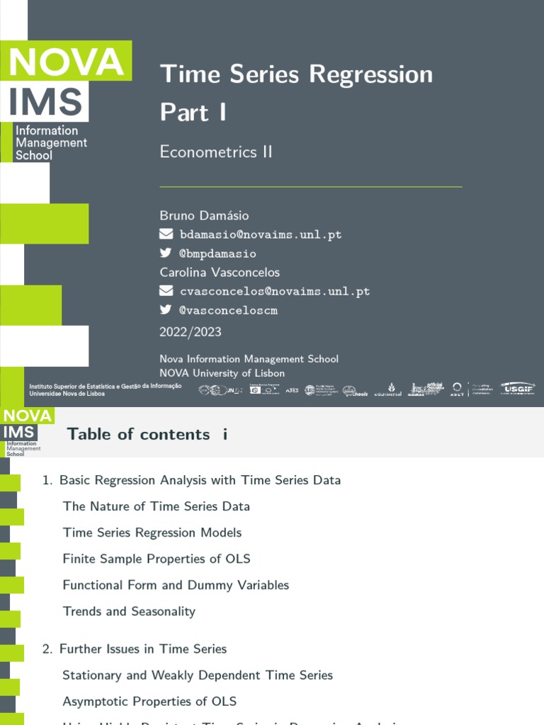 2 - Time Series Regression (pt.1) | PDF | Stationary Process | Ordinary Least Squares