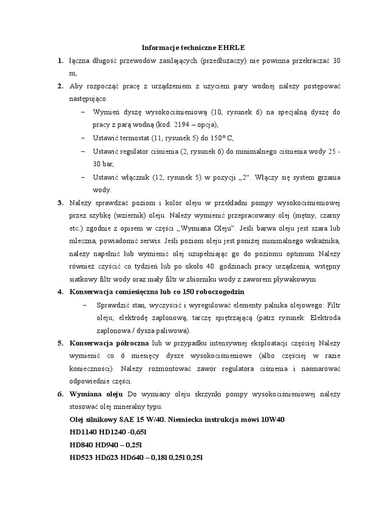 Informacje Techniczne EHRLE | PDF