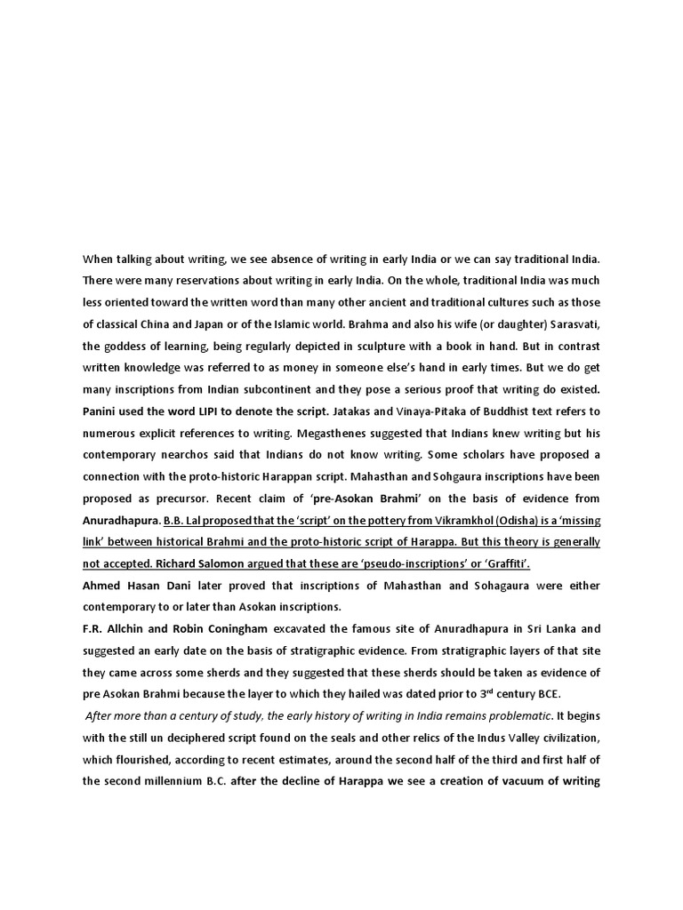 Origin of Brahmi Script | PDF | Notation | Writing