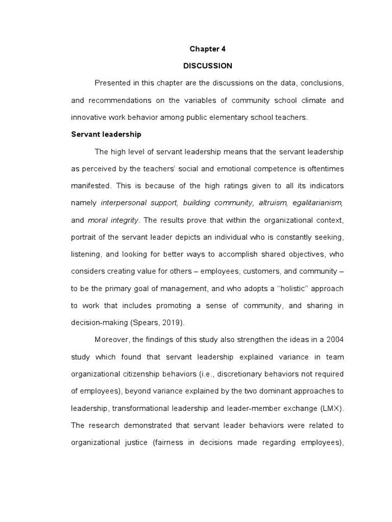 Chapter 4 | PDF | Leadership | Servant Leadership