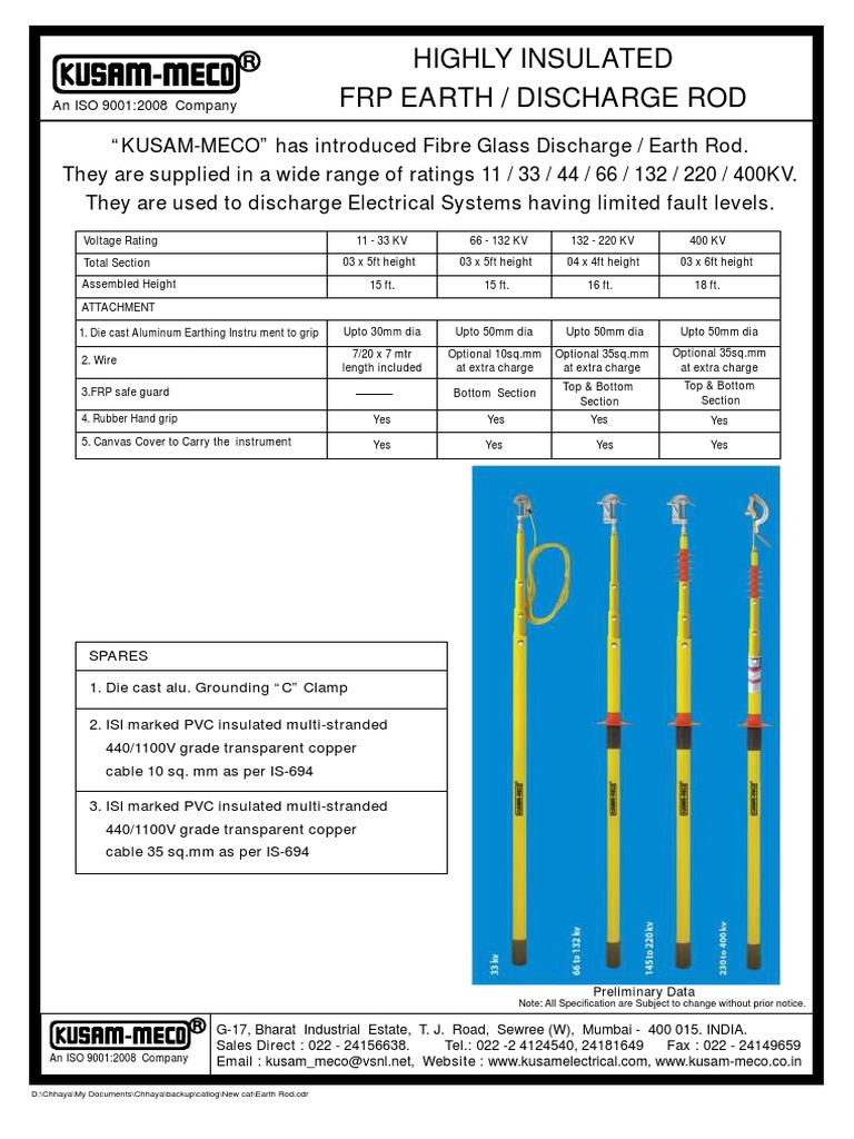 Discharge Rod | PDF | Insulator (Electricity) | Electrical Components