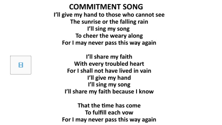 Commitment Song | PDF