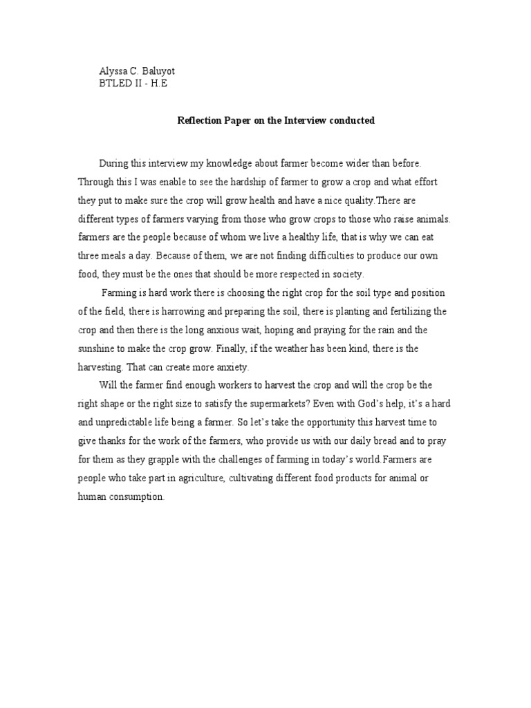 Reflection Interview | PDF