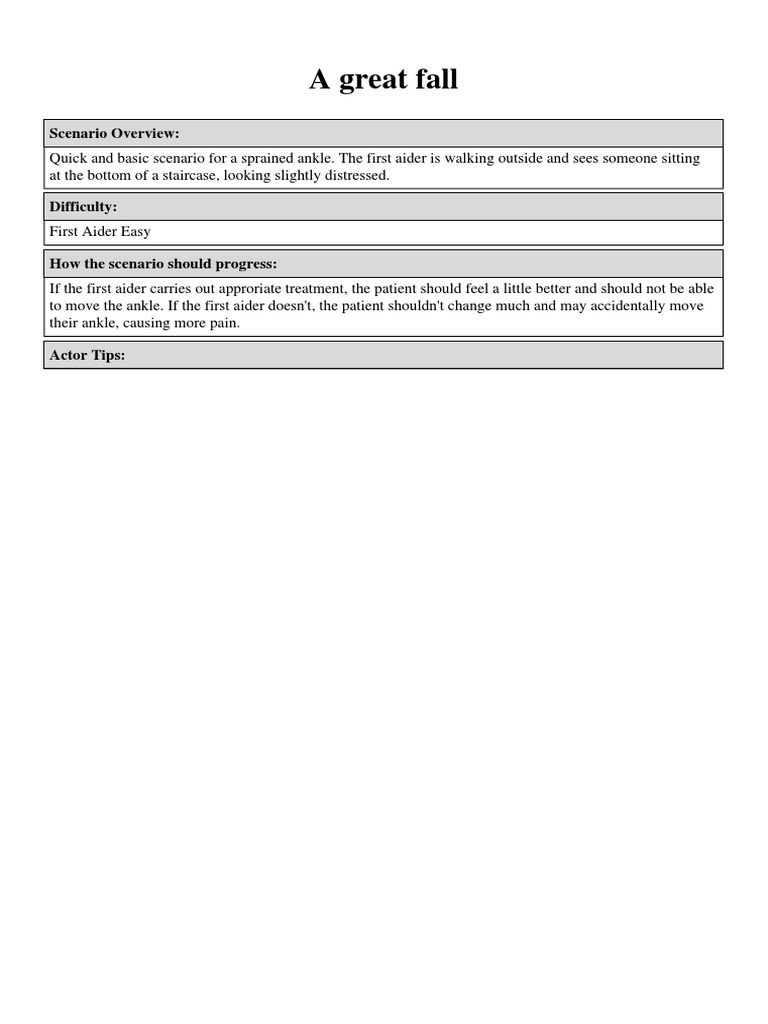 First Aid for Sprained Ankle Case | PDF