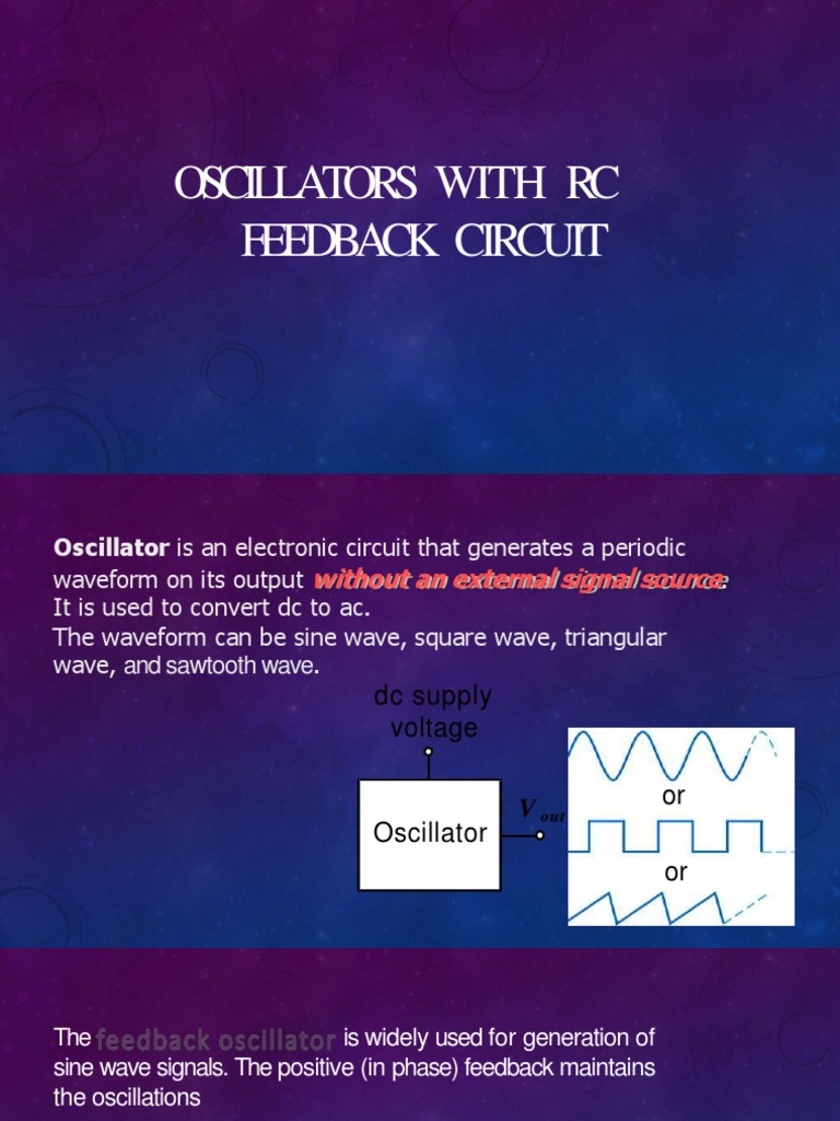 Generating Sine Waves An Analysis Of Rc Feedback Oscillators Using