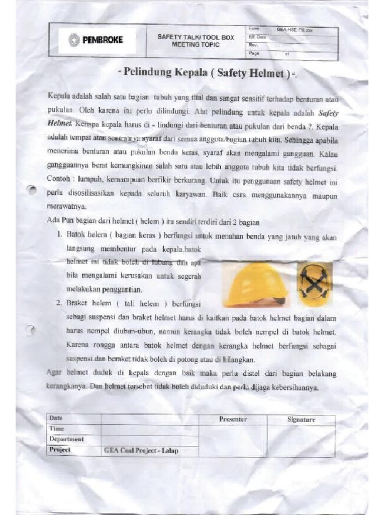 Safety Talk | PDF