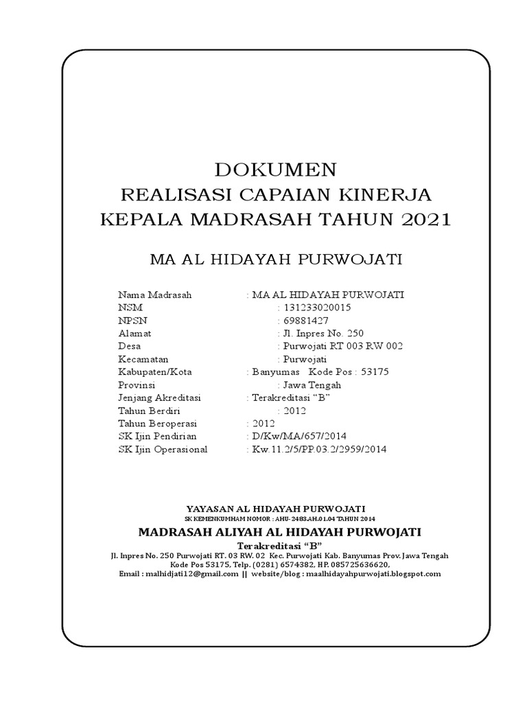 Laporan Kinerja Kamad | PDF