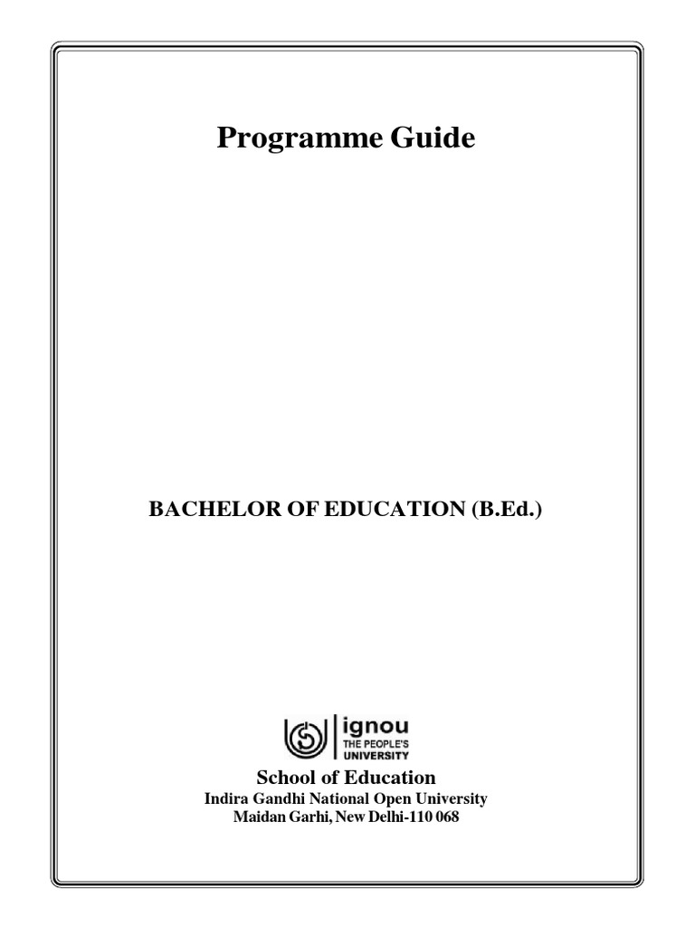 B.ed - Programme Guide 2023 | PDF | Curriculum | Teaching Method