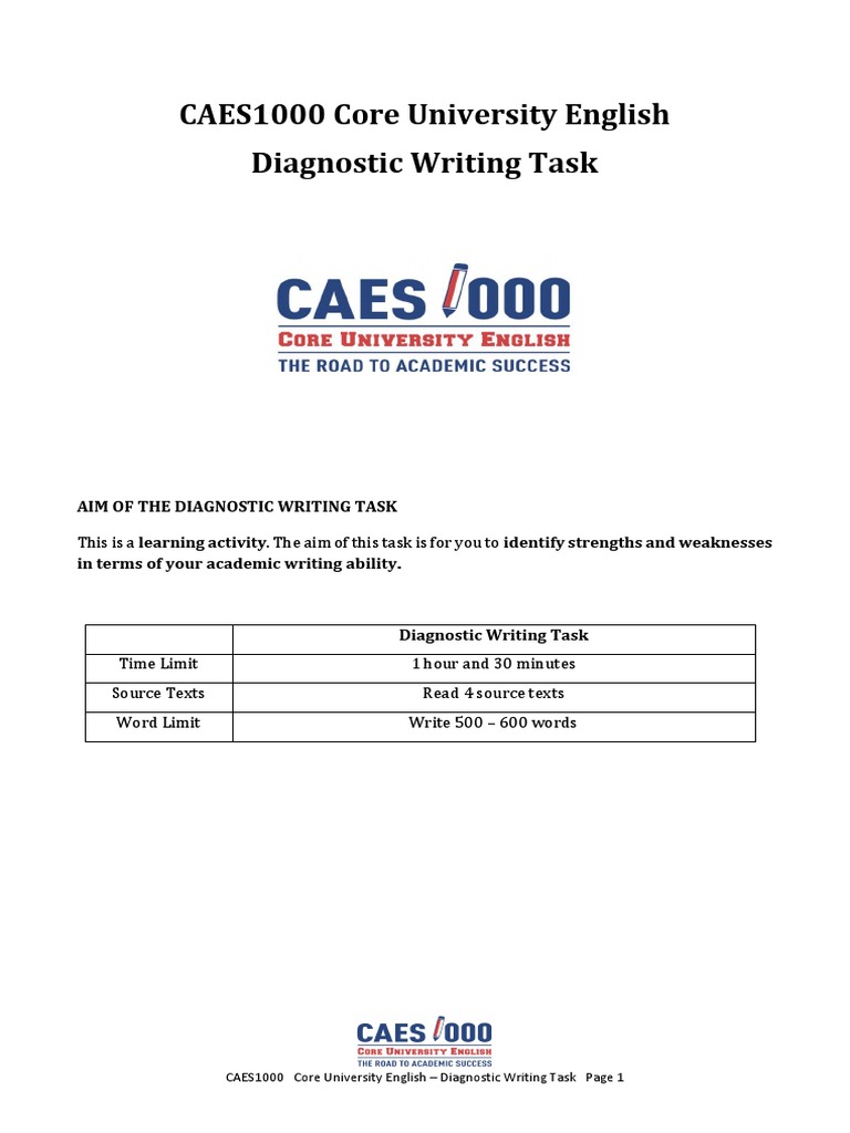 Diagnostic Writing Task 2022 - 23 - Sem 1 | Download Free PDF ...