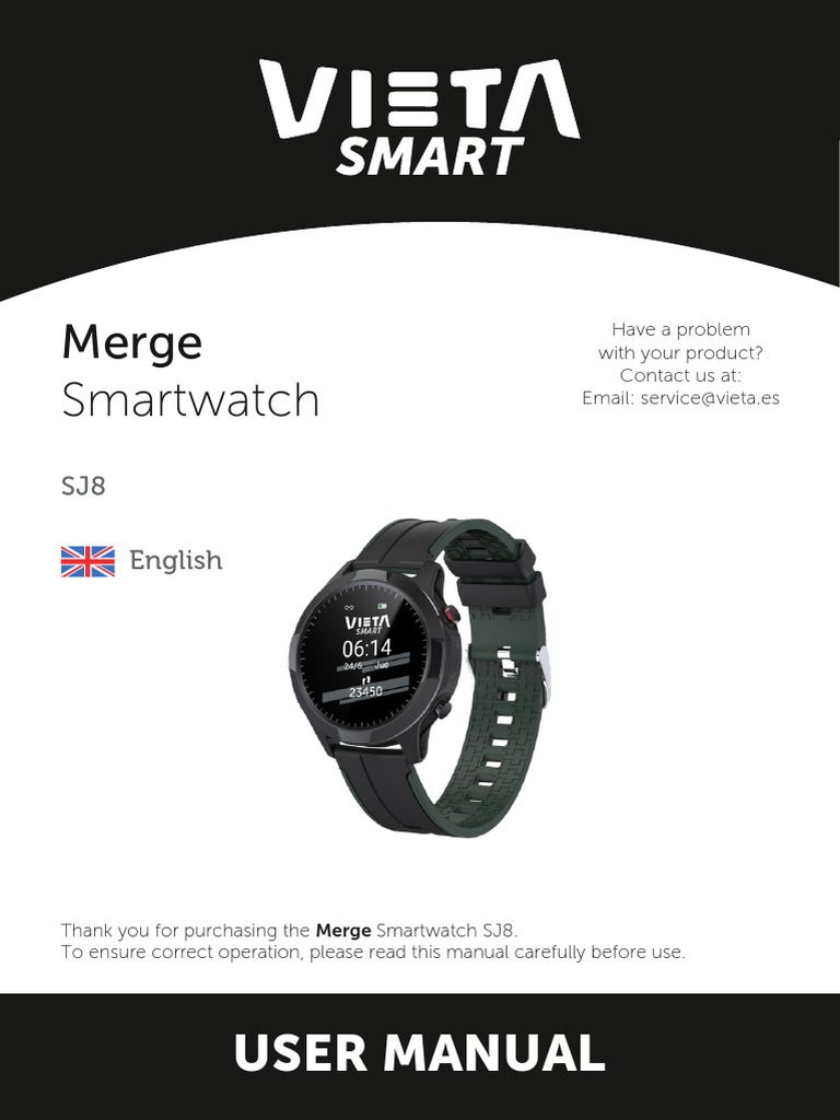Vieta Smart SJ8 Merge Smartwatch Users Manual EN | PDF | Smartwatch | Smartphone