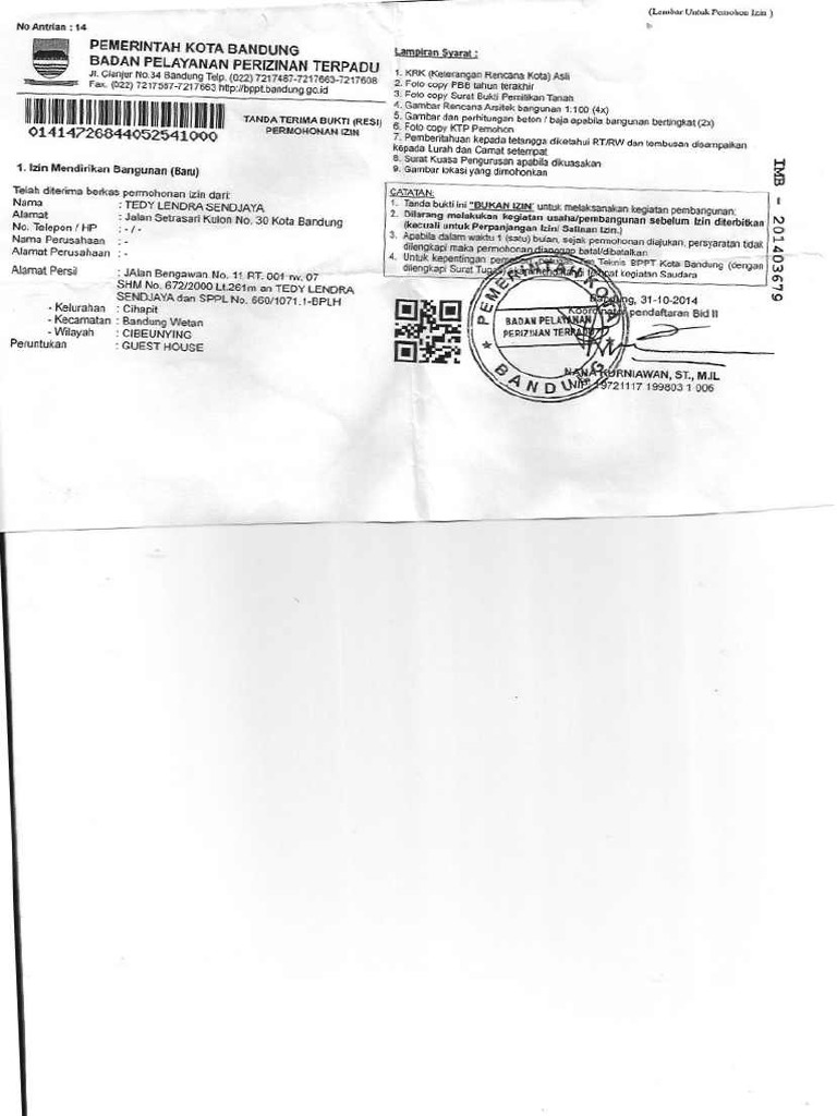 Resi IMB Bengawan | PDF