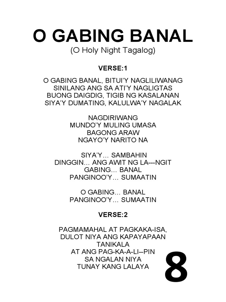 o Gabing Banal Lyrics | PDF
