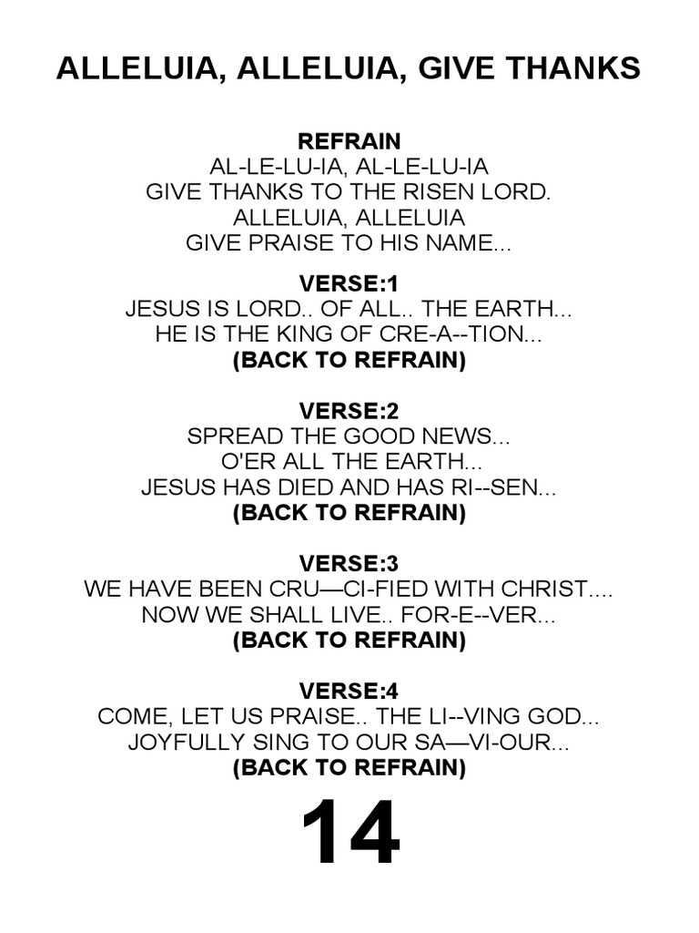 Alleluia: Give Thanks to the Risen Lord | PDF