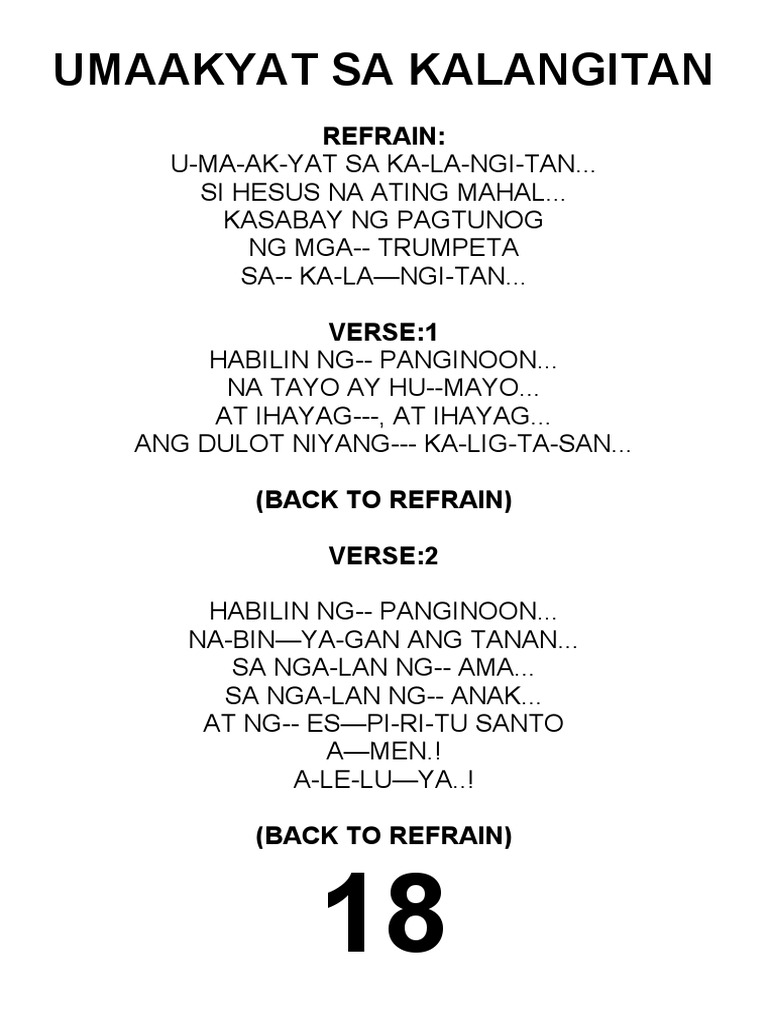 Umaakyat Sa Kalangitan Lyrics | PDF