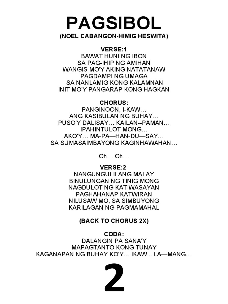 Pagsibol Lyrics | PDF