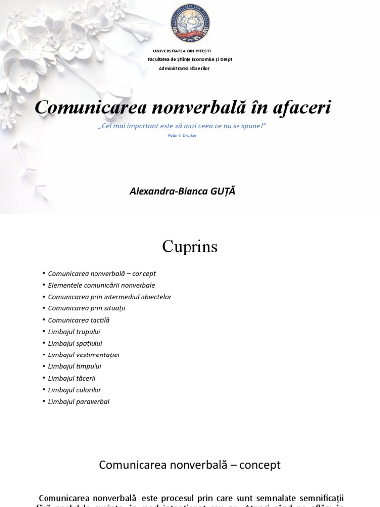 Bianca Guta - Comunicarea Nonverbala in Afaceri | PDF