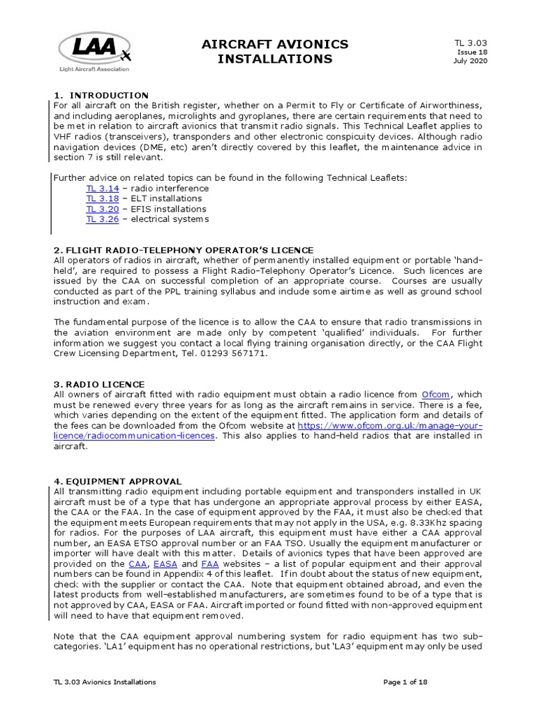 Aircraft Avionics Installation Guide | PDF | Transponder (Aeronautics) | Avionics