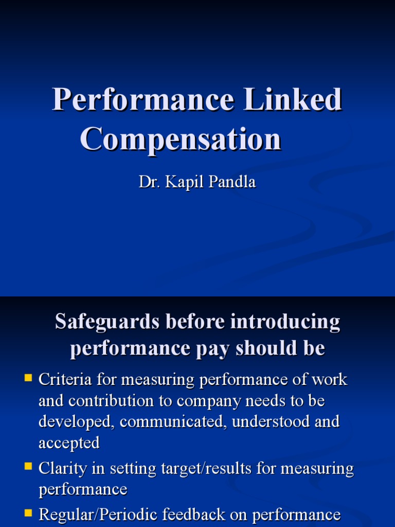 Performance Linked Compensation | PDF | Employment | Incentive
