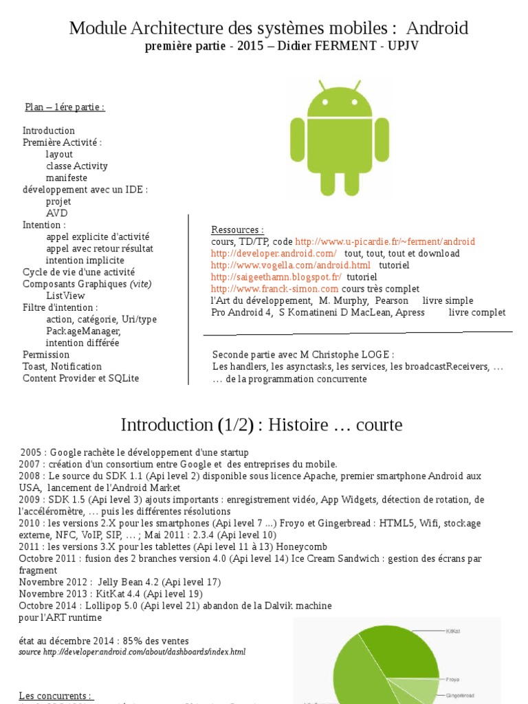 Slide Android | PDF | Android (Système d'exploitation) | Java (Langage de programmation)