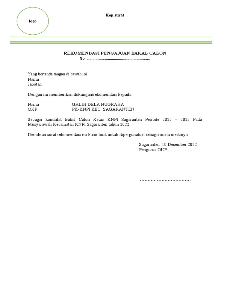 Contoh Rekom OKP | PDF