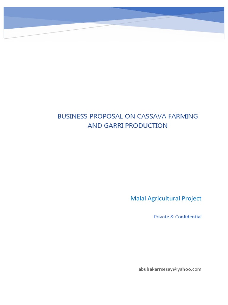 Cassava Farming Project Proposal March 2020 | PDF | Mill (Grinding ...
