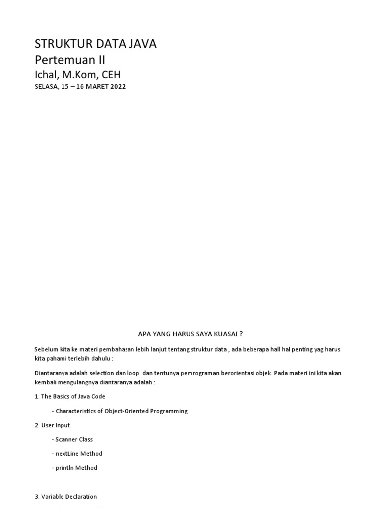 Struktur Data Pertemuan II | PDF