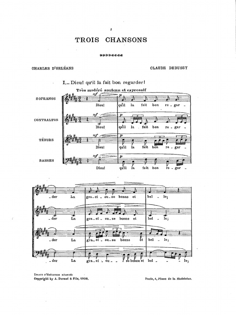 Trois Chansons Debussy | PDF