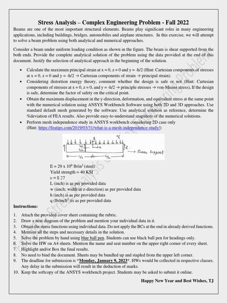 Stress Analysis - CEP - Fall 2022 - v01 | PDF | Stress (Mechanics) | Stress–Strain Analysis