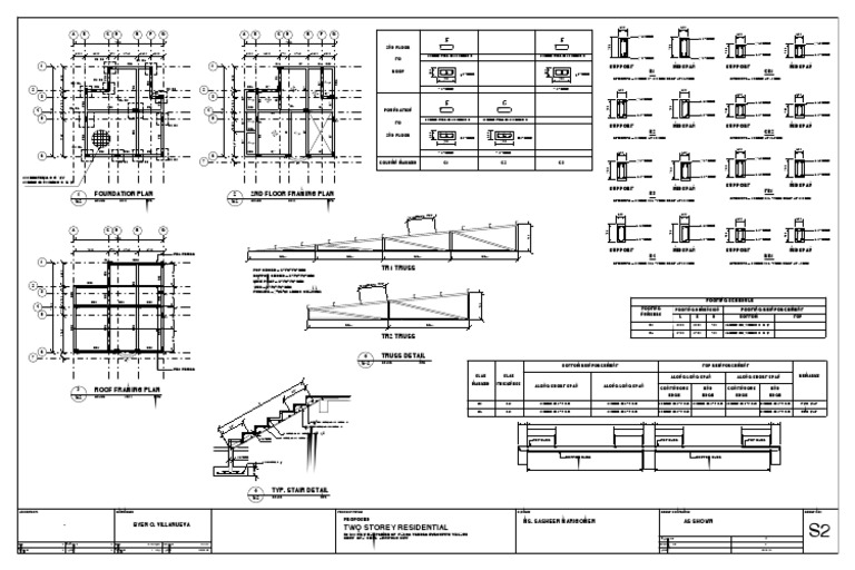 2Nd Floor Framing Plan Foundation Plan: Two-Storey Residential | Download Free PDF ...
