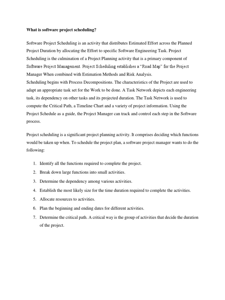 Unit - 2 Software Project Scheduling | PDF | Systems Science | Systems Theory