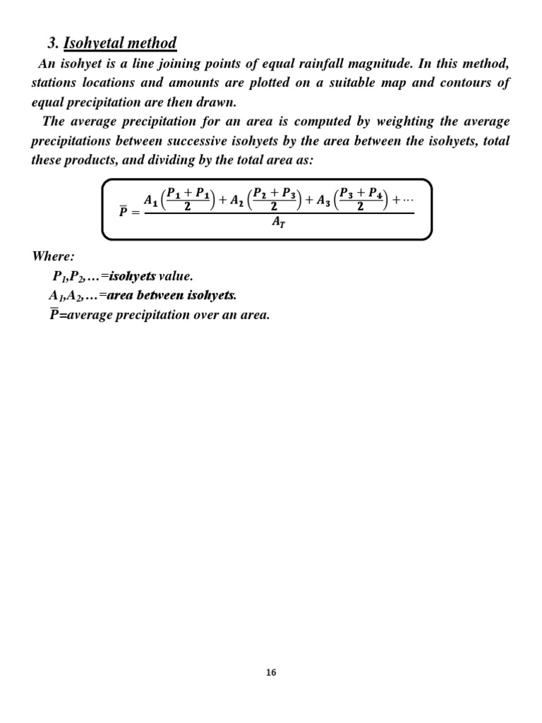 Isohyetal Method for Calculating Average Rainfall | PDF