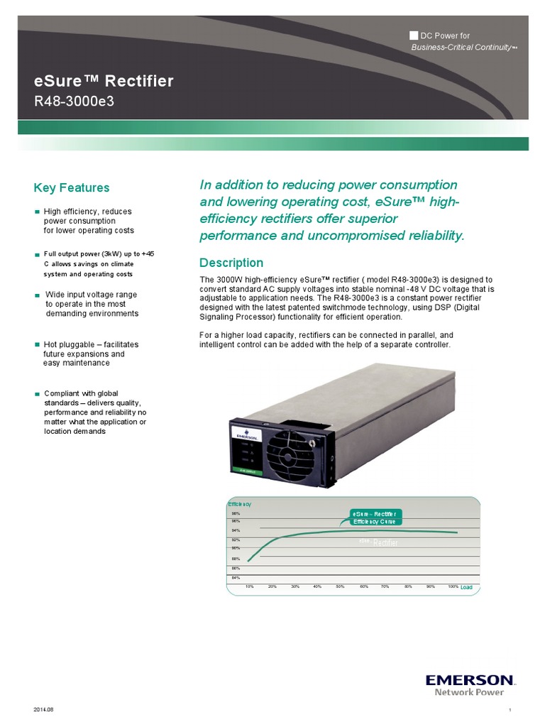 R48-3000e3 Datasheet Rev1-0 | PDF | Rectifier | Alternating Current