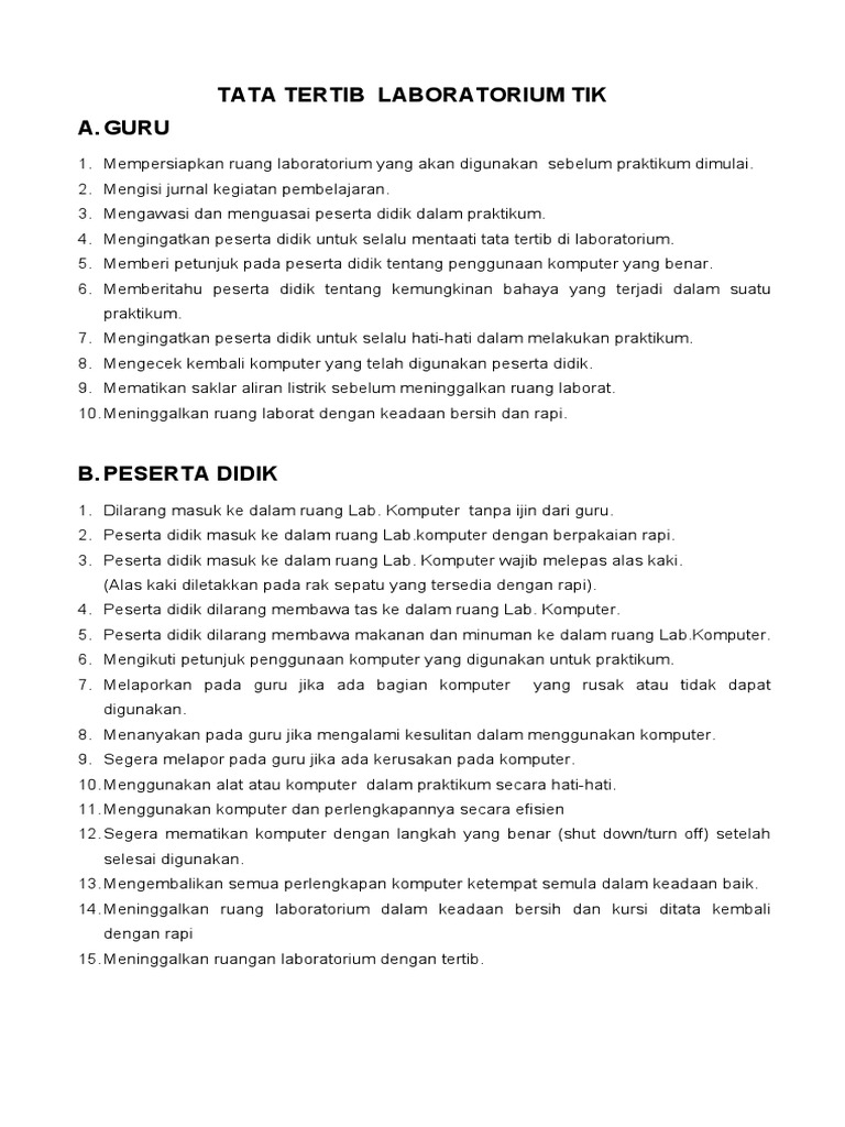 Tata Tertib Laboratorium | PDF