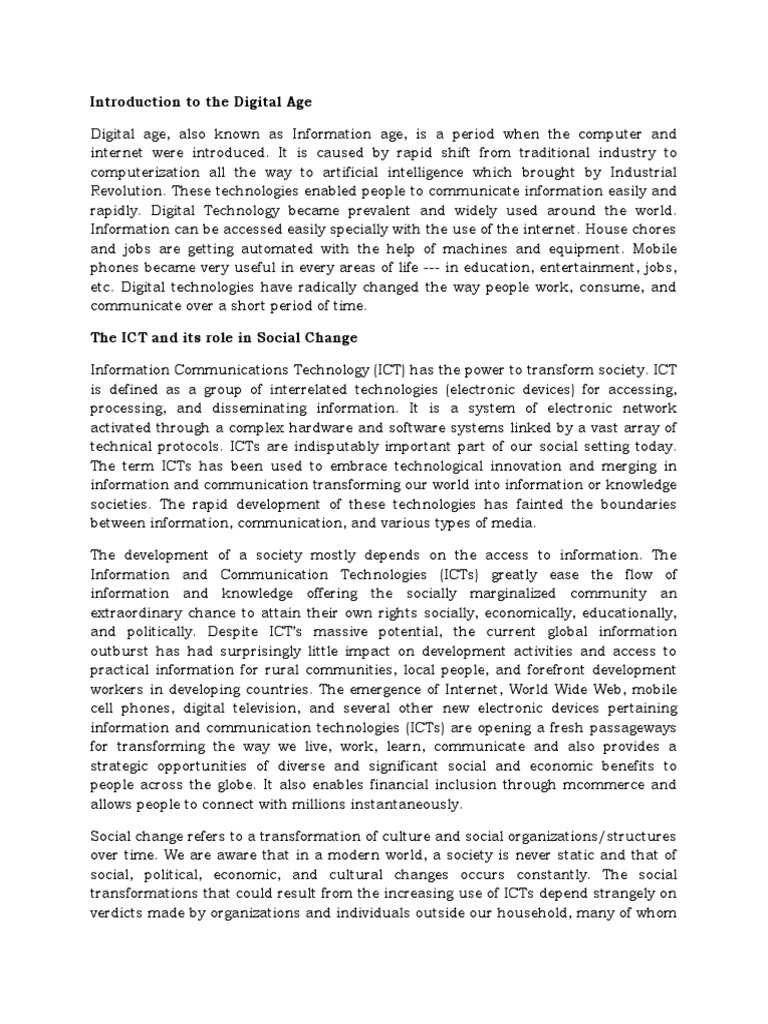 Module 3. Intro To Digital Age | PDF | Educational Technology | Automation