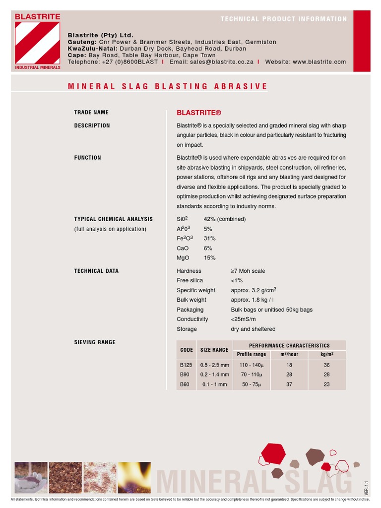 Mineral Slag Blasting | Download Free PDF | Minerals | Silicon Dioxide