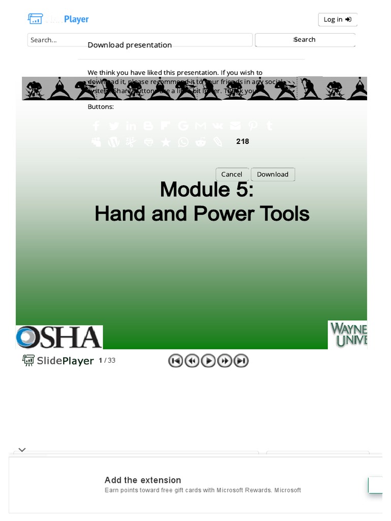 Module 5 - Hand and Power Tools - PPT Download | Download Free PDF | Ac Power Plugs And Sockets ...
