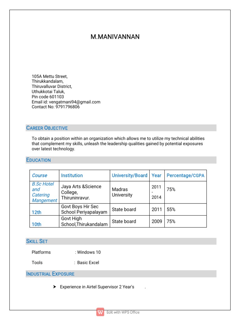 Mani Resume | PDF