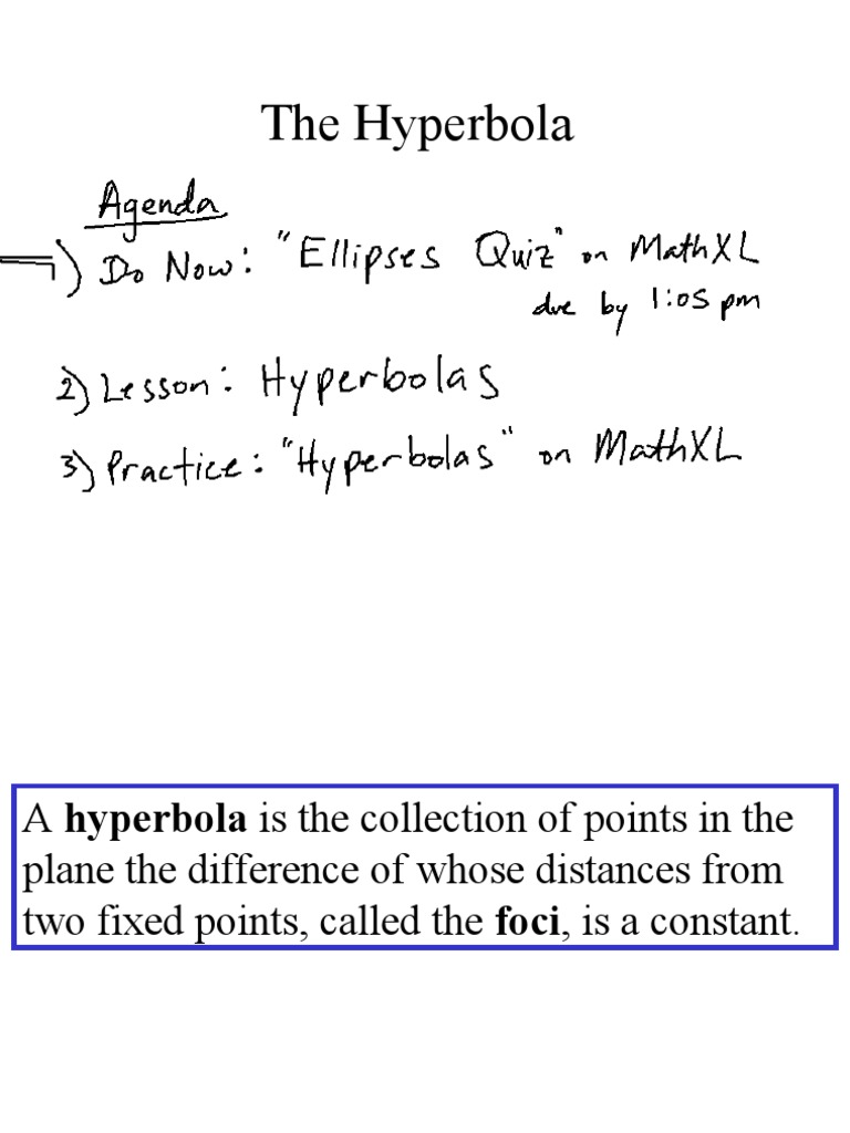 Hyperbola | PDF | Cartesian Coordinate System | Elementary Geometry