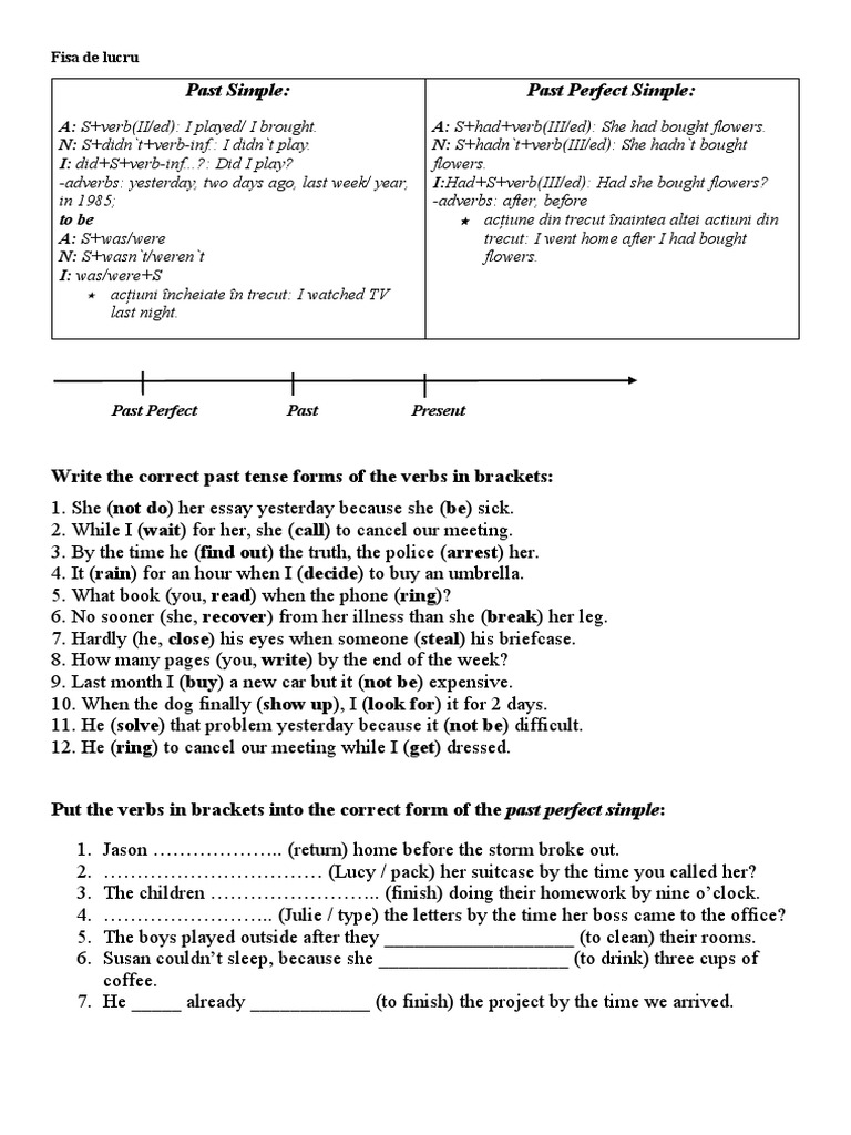 English Past Tense Exercises | PDF