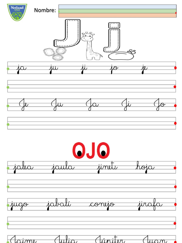 Material Complementario Letra J | PDF