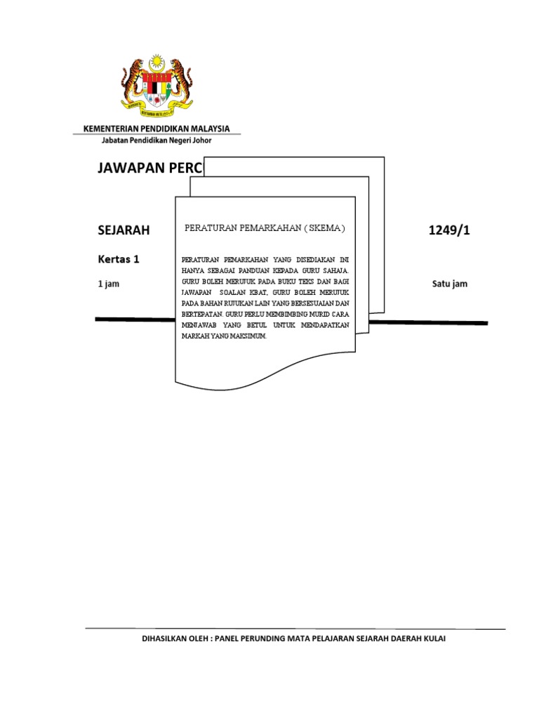 2022 Skema Trial K1 Johor (Kulai) Set 1 | PDF