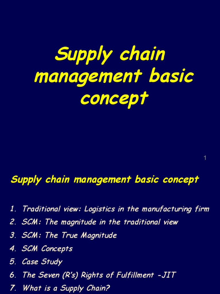 1A. Supply Chain Basic Concepts | Download Free PDF | Supply Chain ...